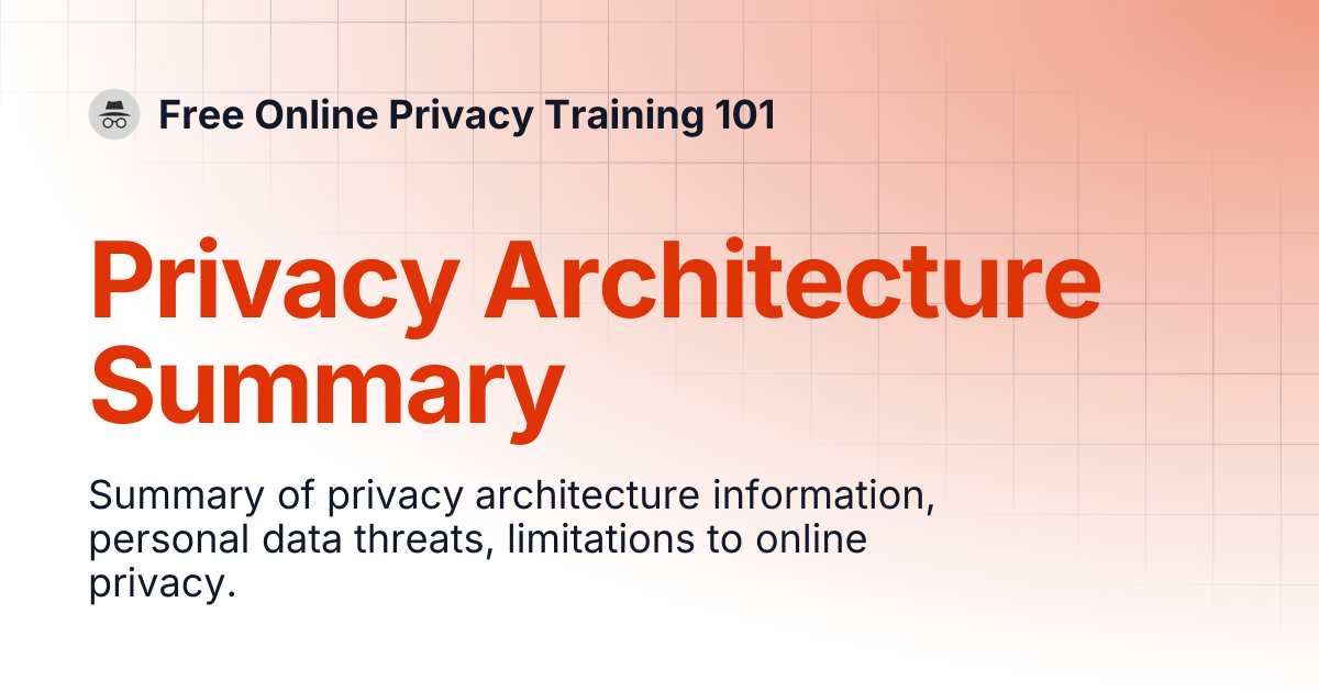 Privacy Architecture Summary | Free Online Privacy Training 101
